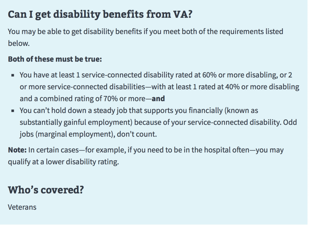 Service-connected Veteran benefits Service-connected Veteran benefits