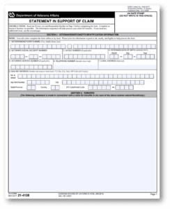 VA Statement in Support of Claim Example (4-Step Process)